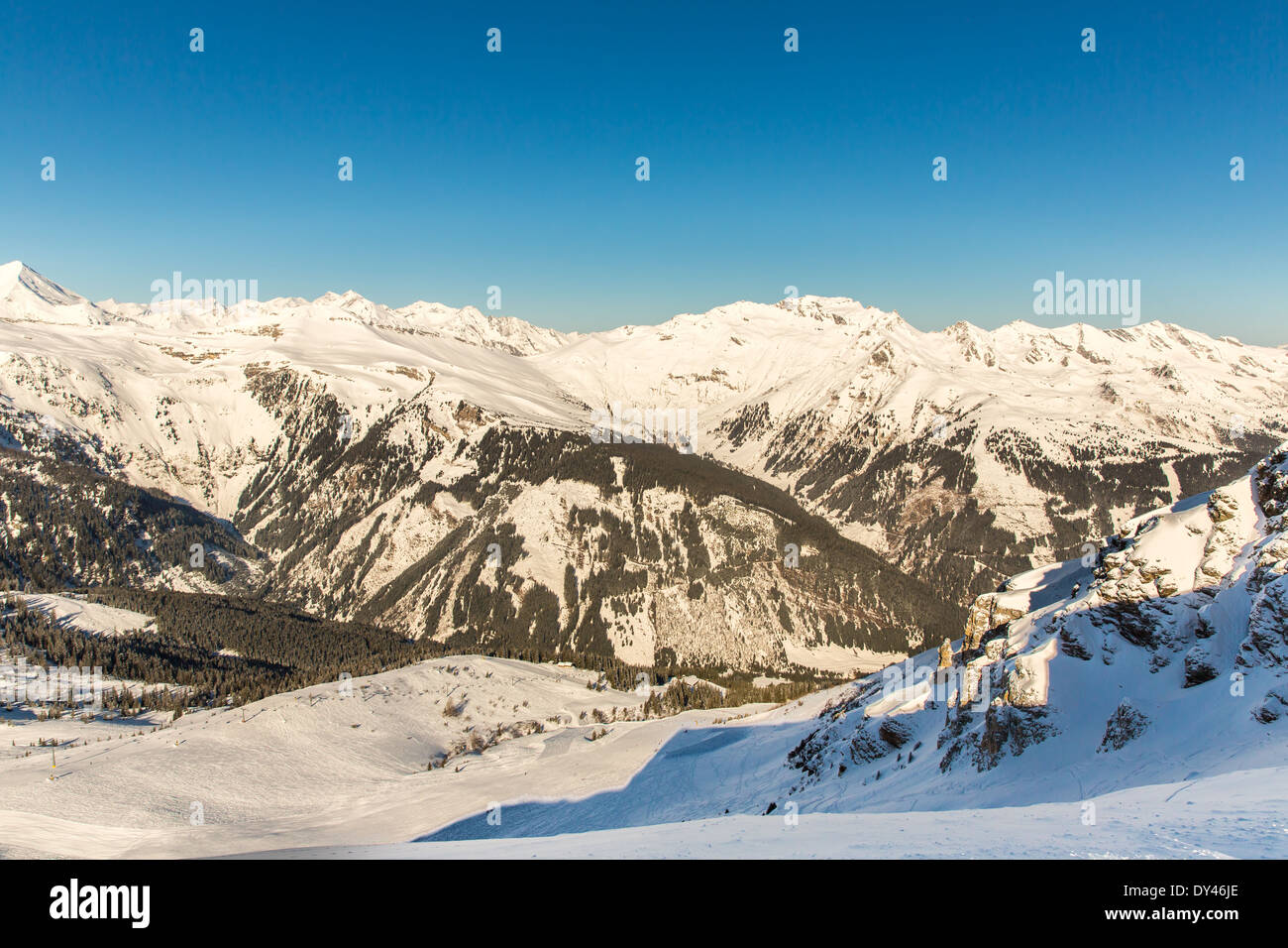Ski resort Bad Gastein in winter snowy mountains, Austria, Land ...