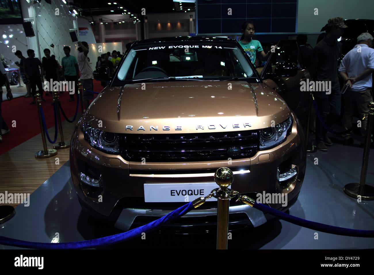 Bangkok, Thailand. 6 April 2014. Range Rover Evoque on display during ...