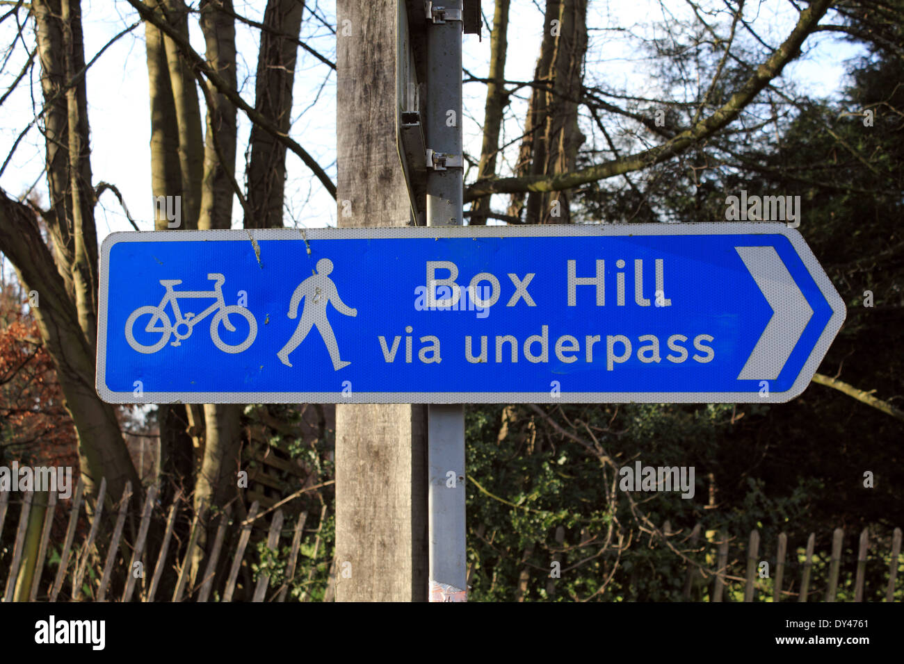 Road sign box hill surrey hi-res stock photography and images - Alamy