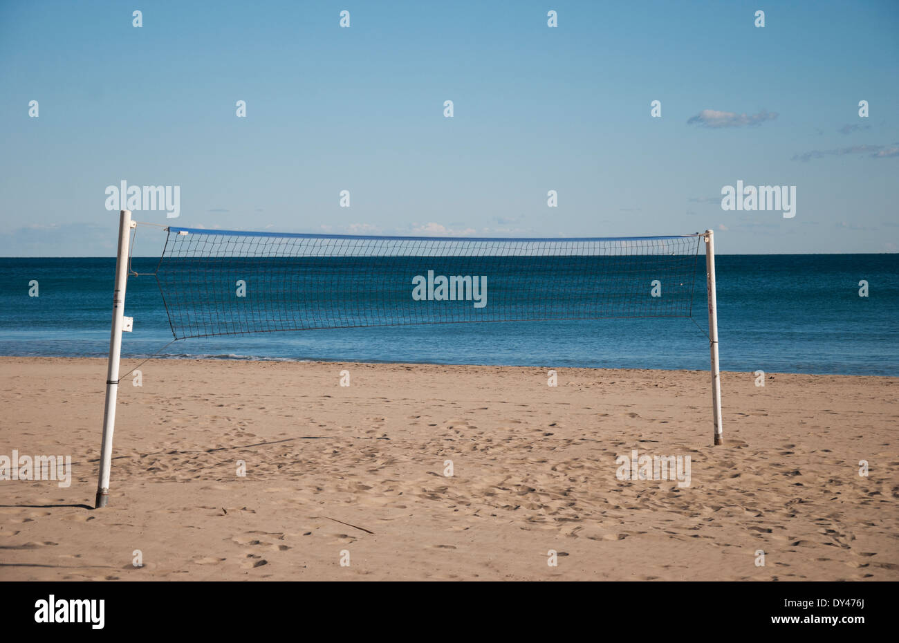 Volleyball net on the beach Stock Photo - Alamy