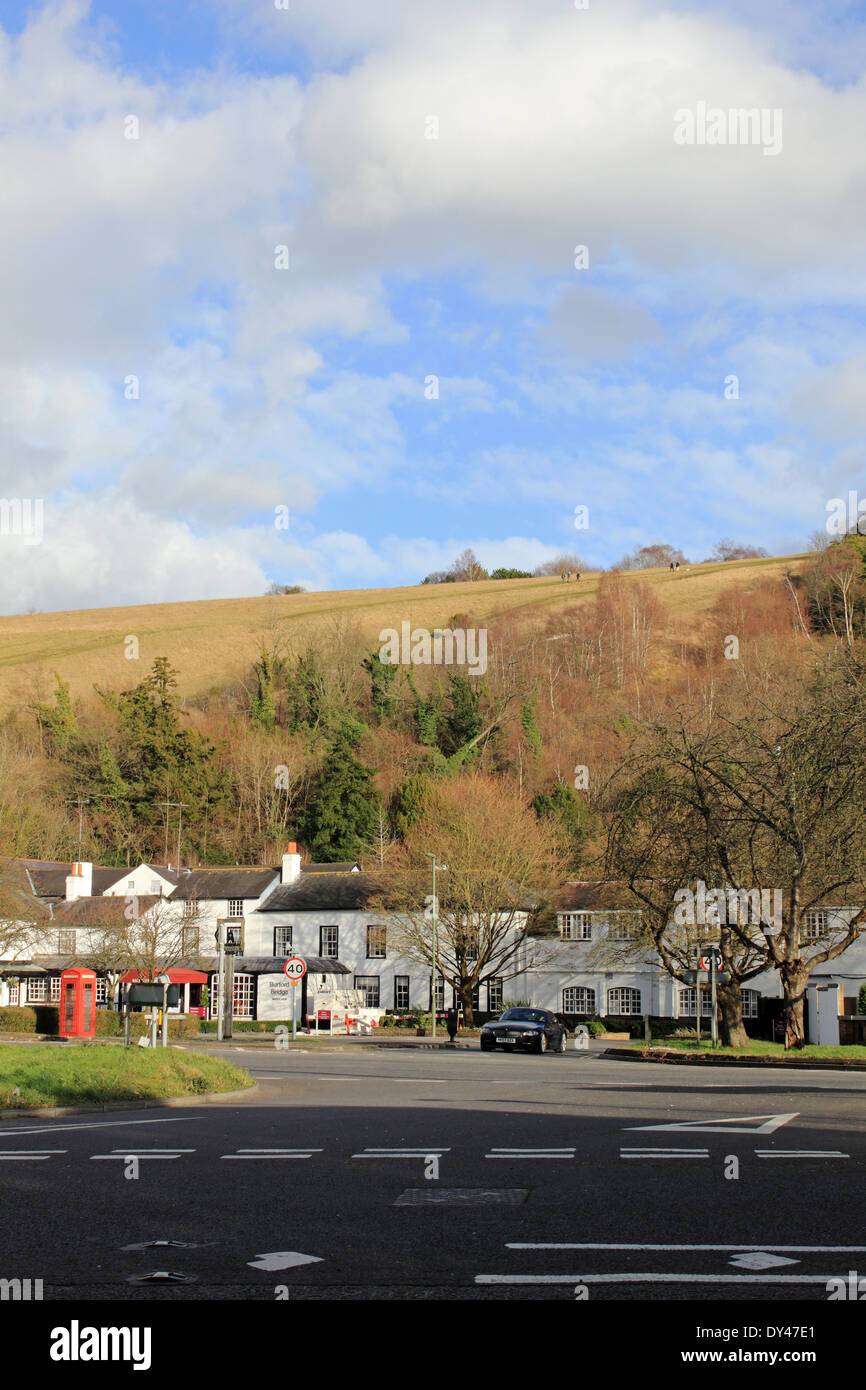 Burford Bridge Hotel at Box Hill, near Dorking, Surrey, England, UK ...