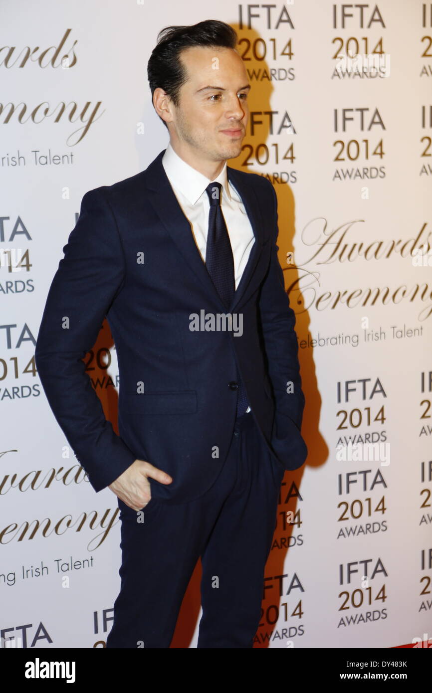 Dublin, Ireland. 5th April 2014. Irish actor Andrew Scott poses for the ...