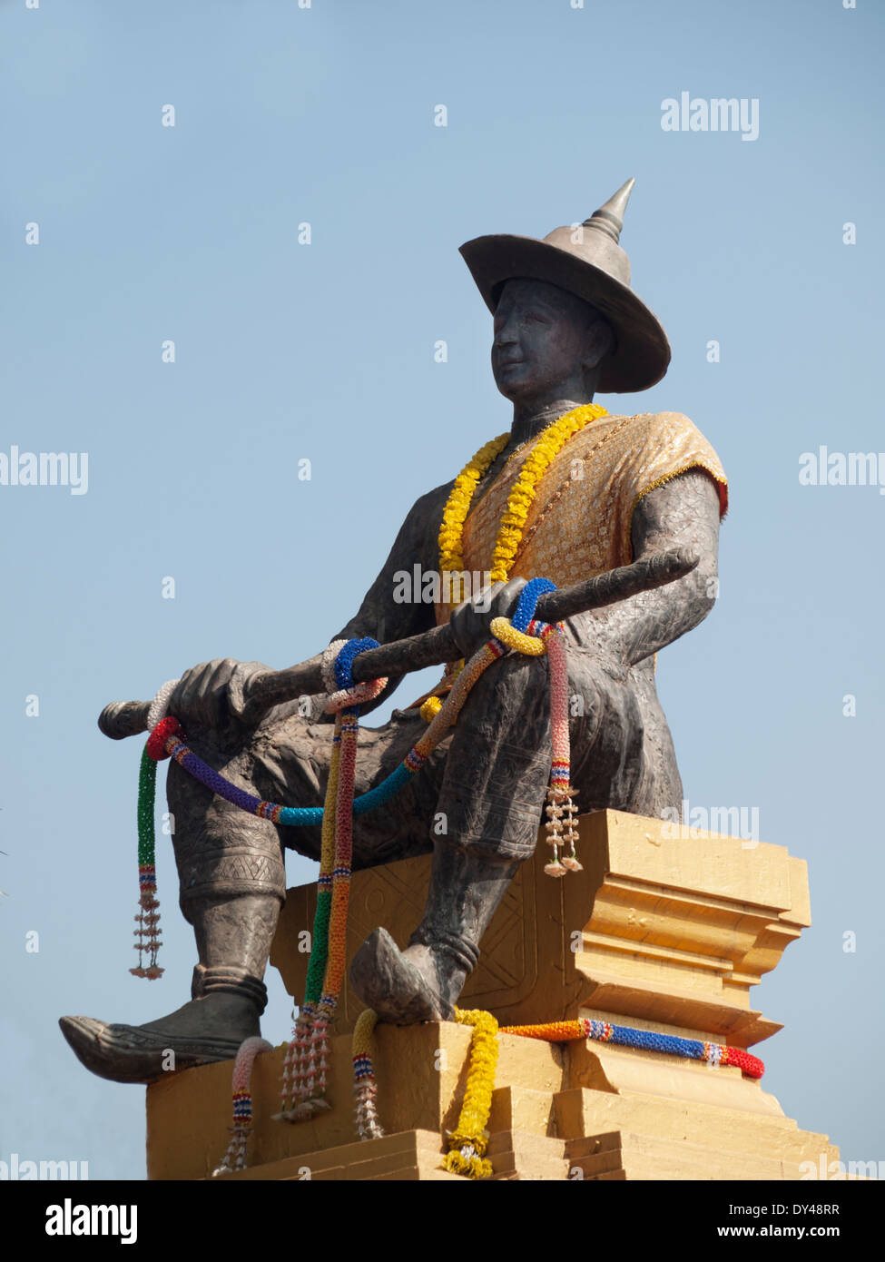King setthathirat statue in Pha That Luang in Vientiane Laos Stock ...