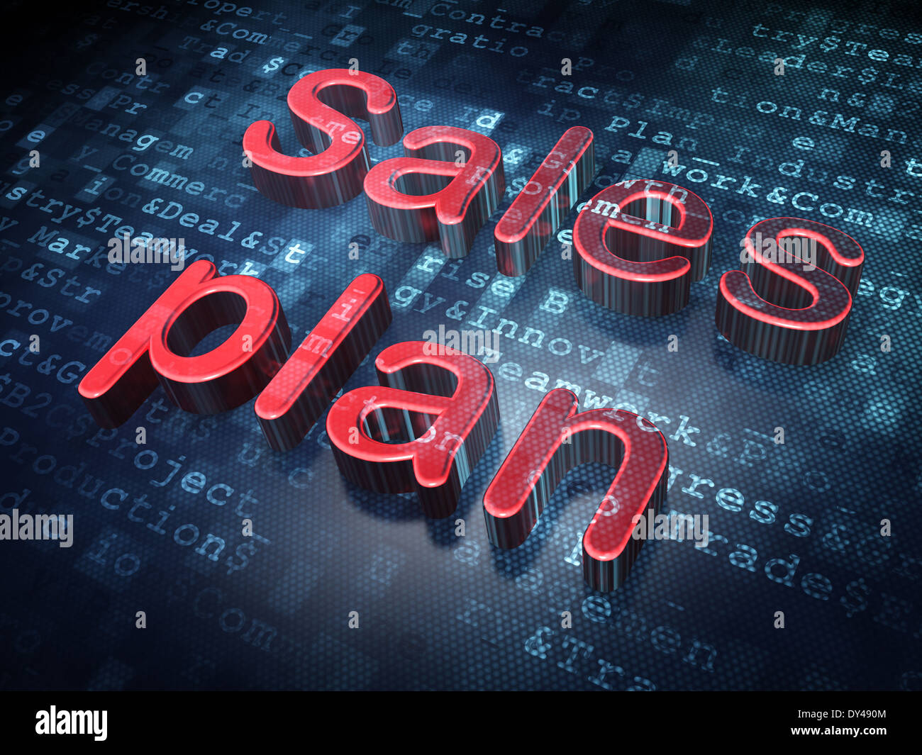 Advertising concept: Red Sales Plan on digital background Stock Photo ...