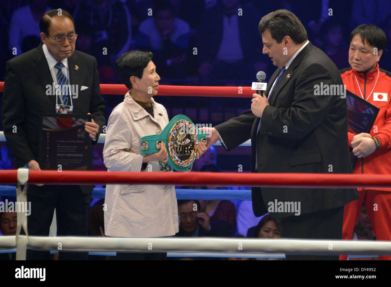 Tokyo, Japan. 6th Apr, 2014. Sister of Iwao, Hideko Hakamada is ...