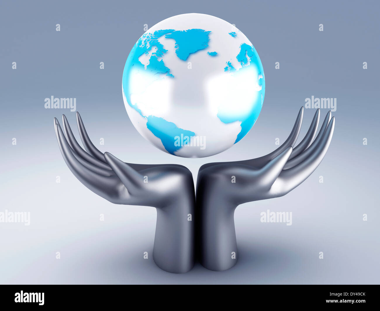 Image of world in hands 3d illustration Stock Photo - Alamy