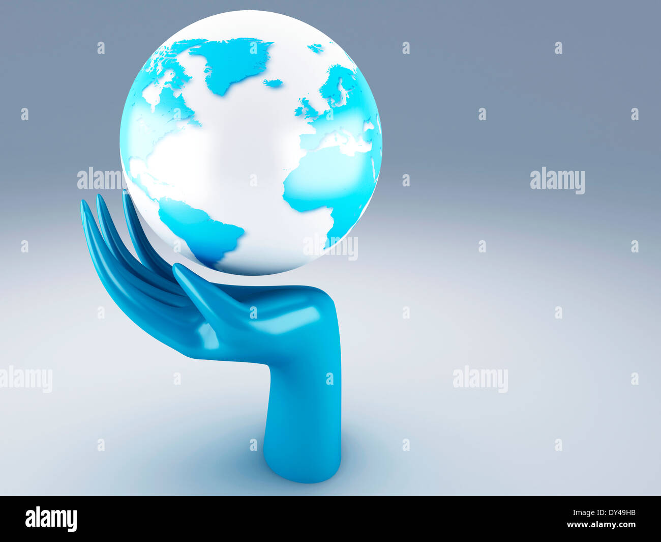 Image of world in hands 3d illustration Stock Photo - Alamy