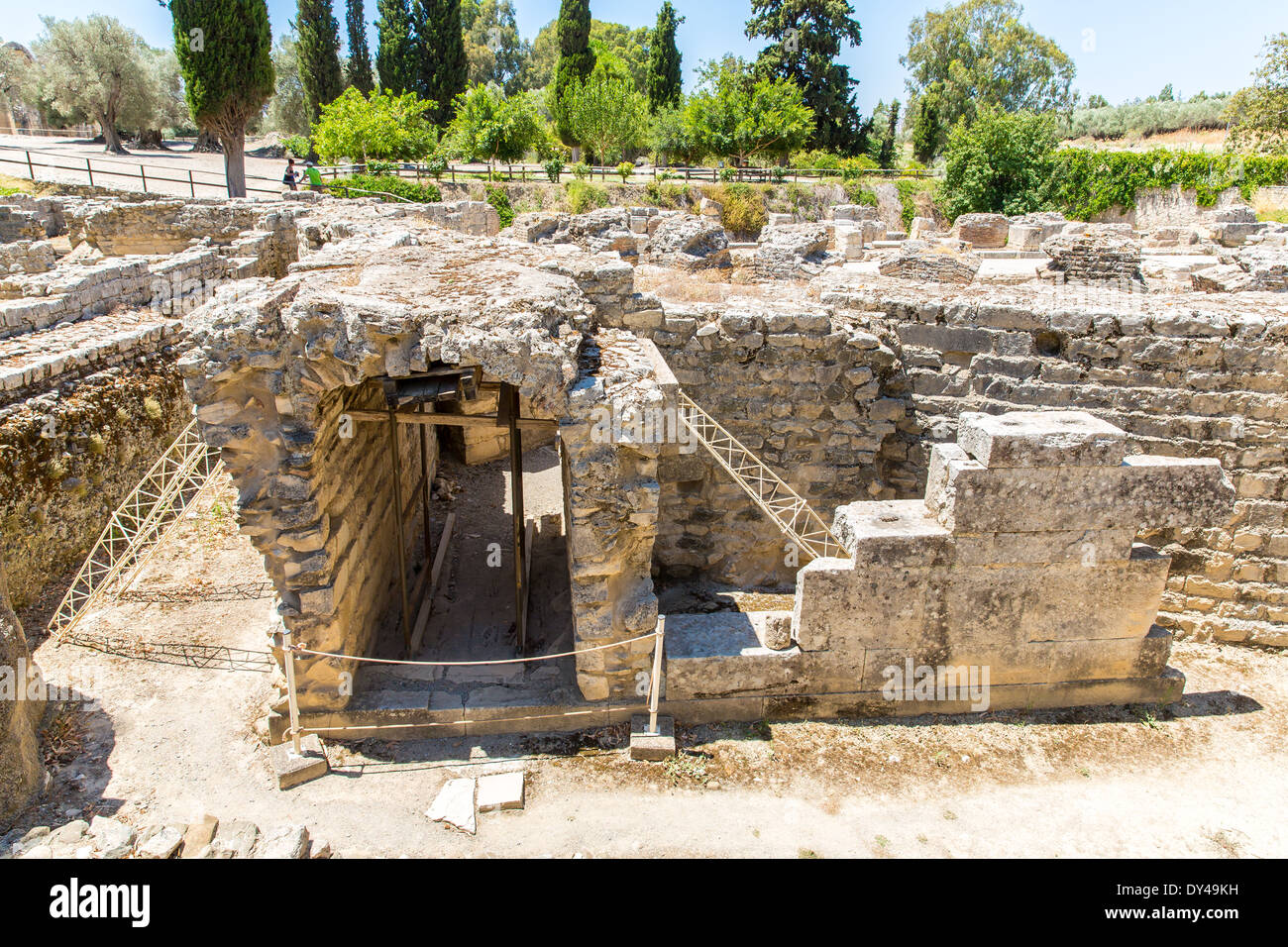 Monastery (friary) in Messara Valley at Crete island in Greece. Messara ...