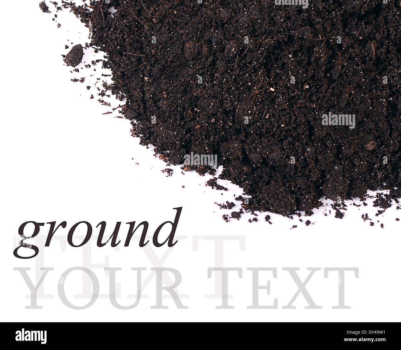 Black ground closeup isolated on white background Stock Photo - Alamy