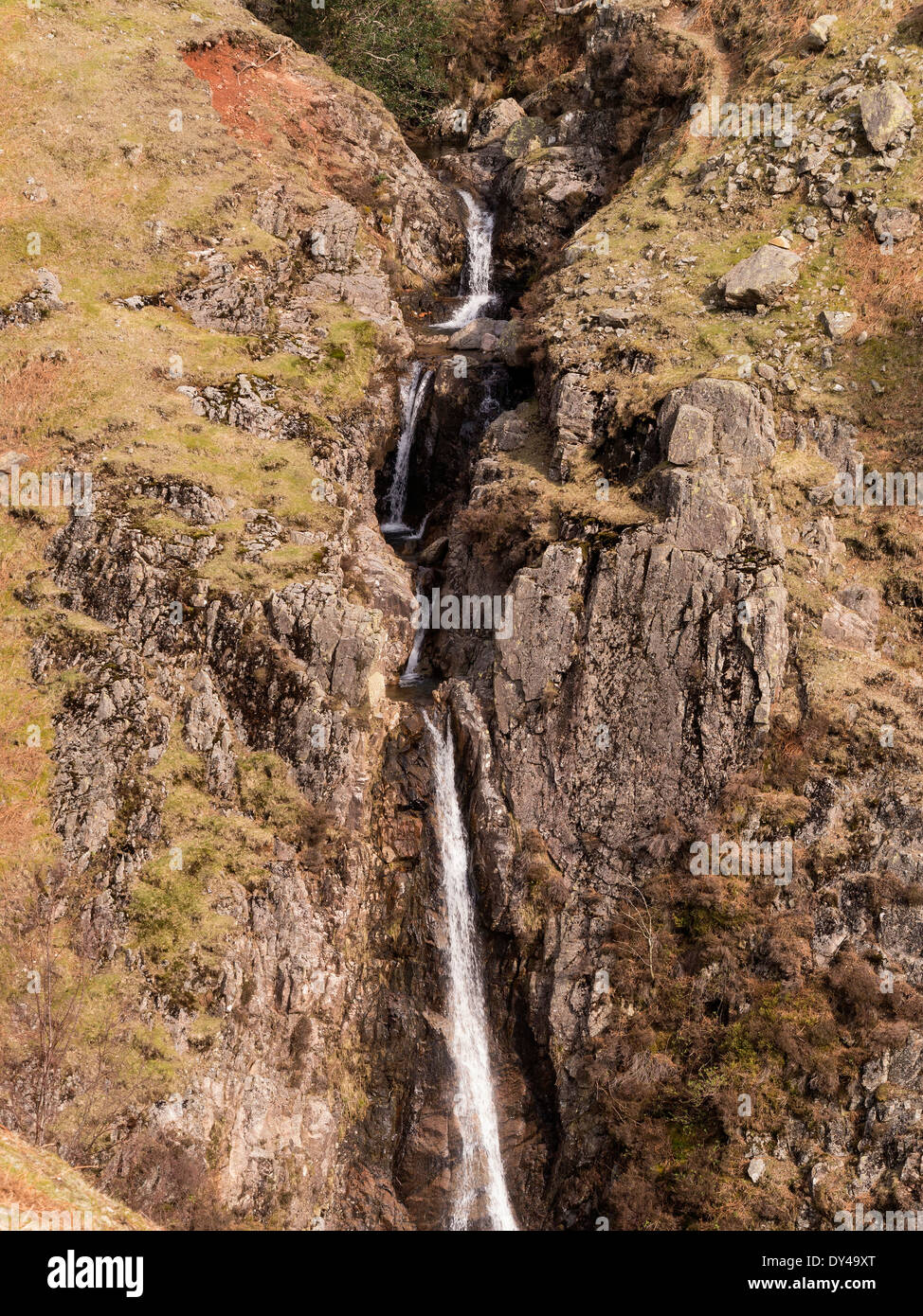 Dungeon Ghyll Force waterfall, Langdale, Lake District, Cumbria ...