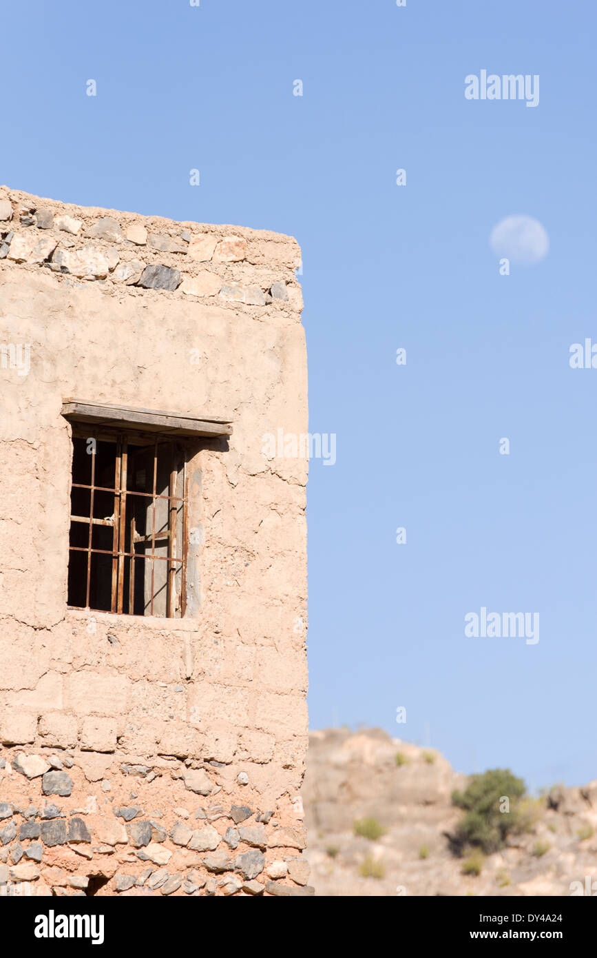 Sunset over abandoned village, Wadi Bani Habib, Oman Stock Photo - Alamy