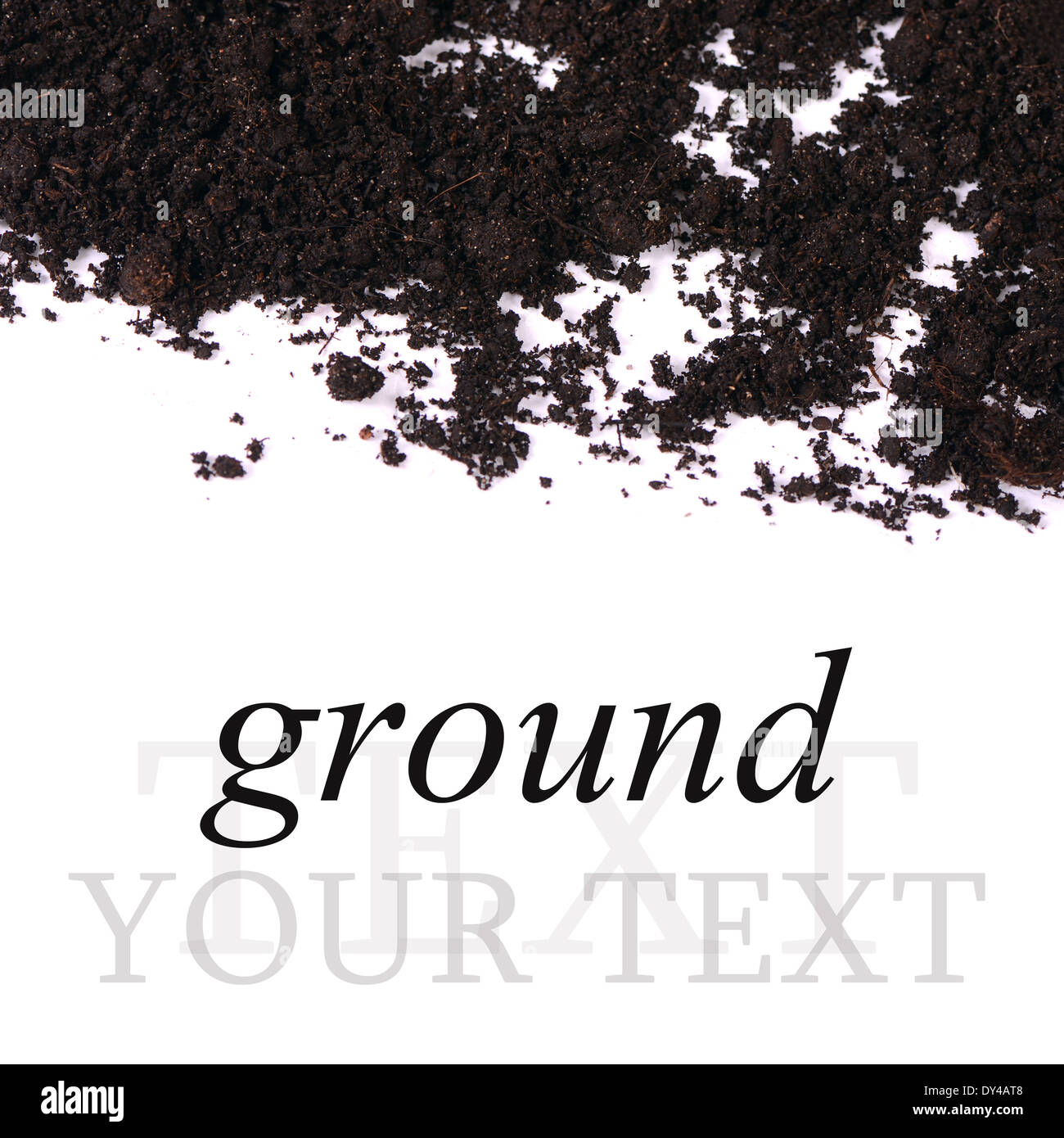 Black ground closeup isolated on white background Stock Photo - Alamy