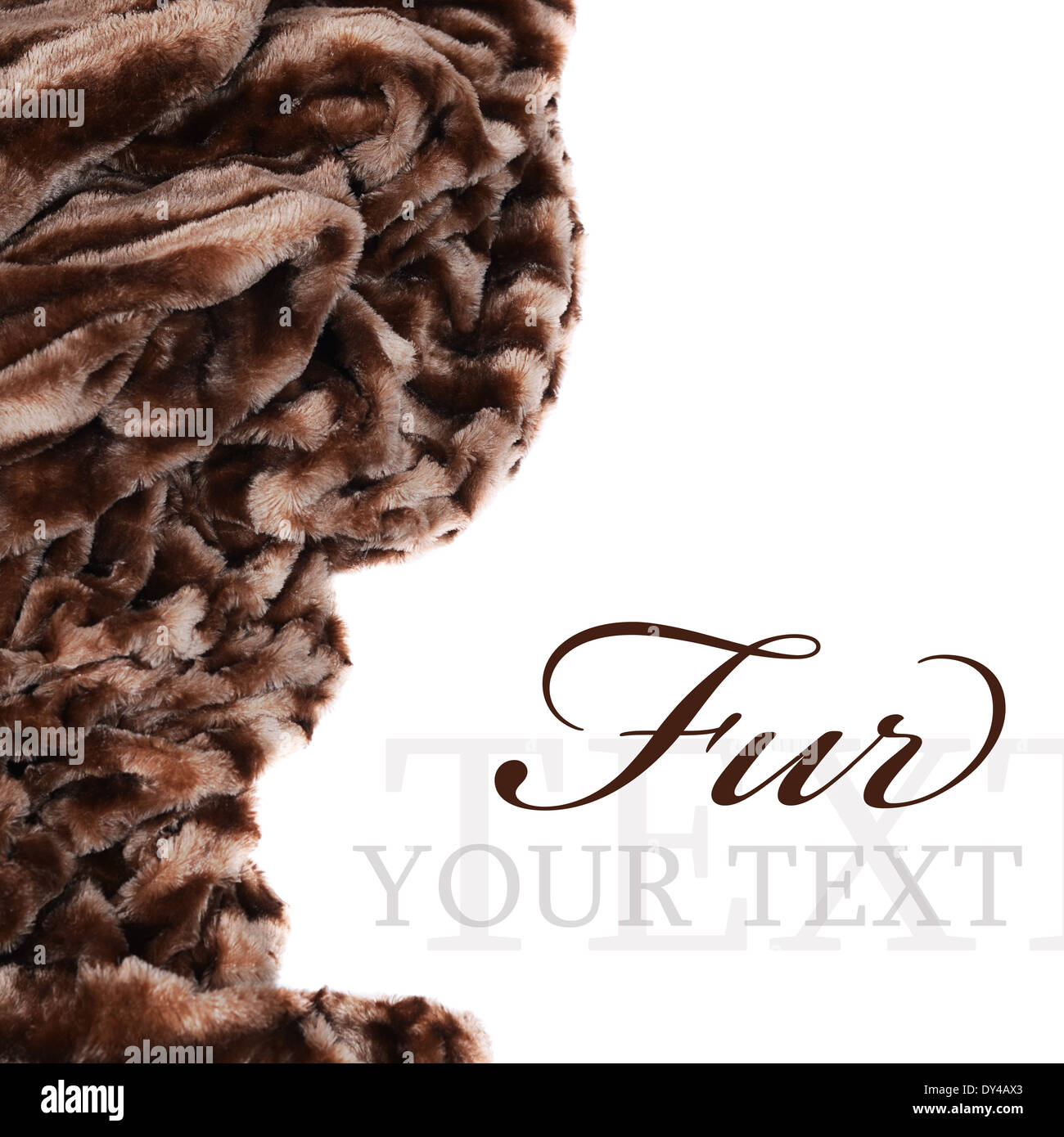 The brown fur isolated on white background Stock Photo - Alamy