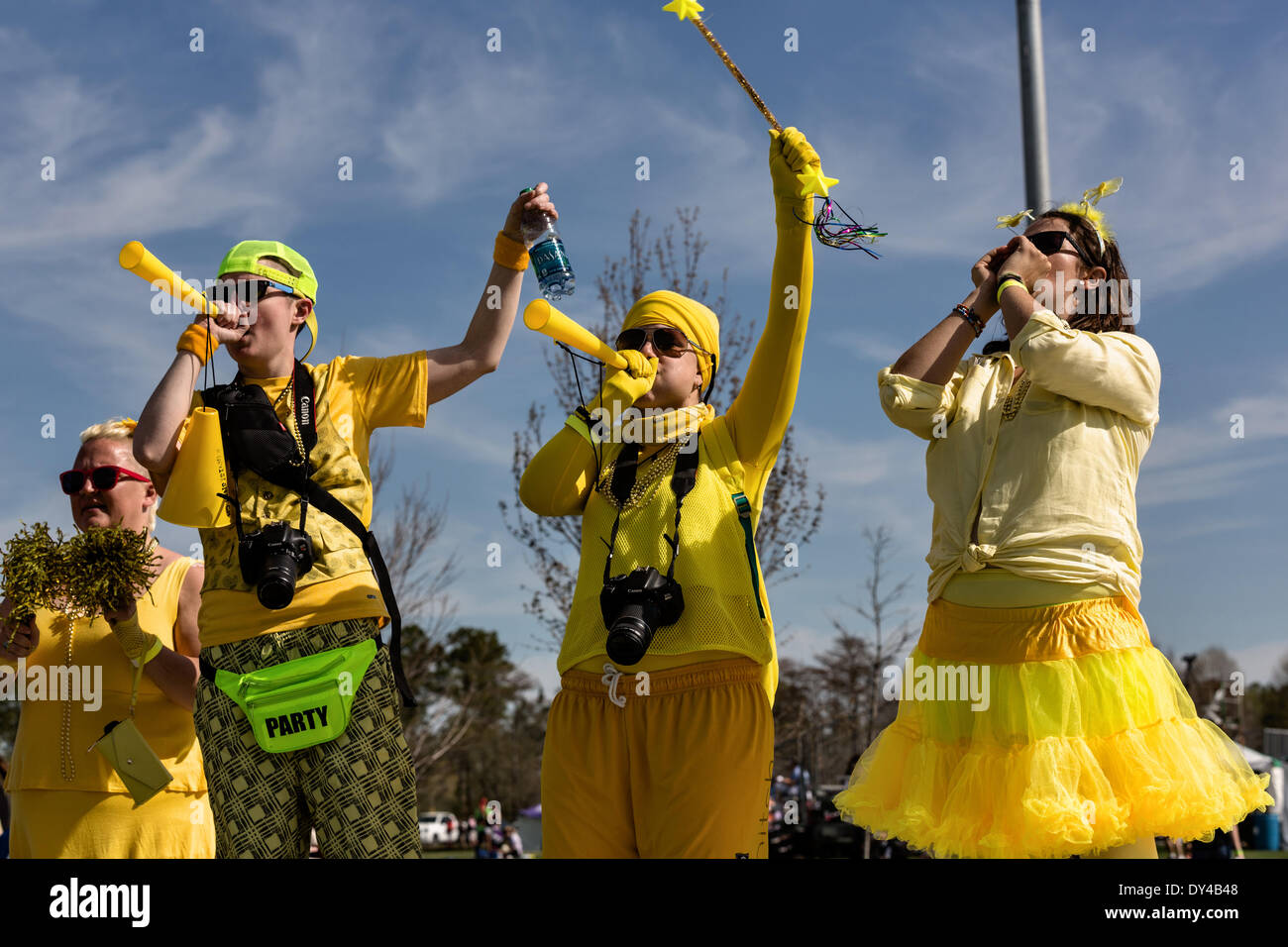 Fans dressed in costume cheer at the 7th Annual Quidditch World Cup ...