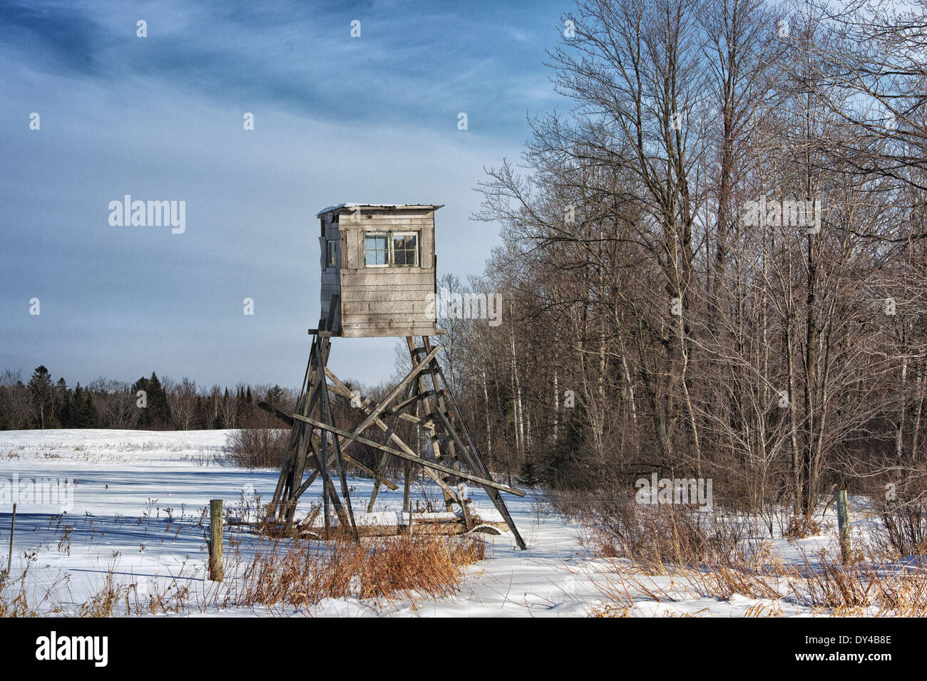Deer hunting tower stand Stock Photo - Alamy
