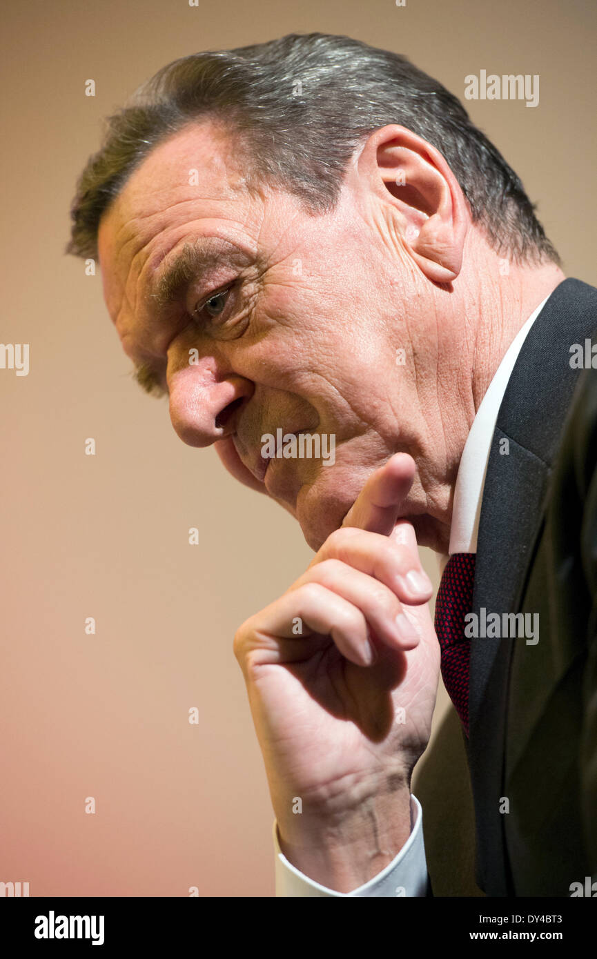 Berlin, Germany. 06th Apr, 2014. Former German Chancellor Gerhard ...