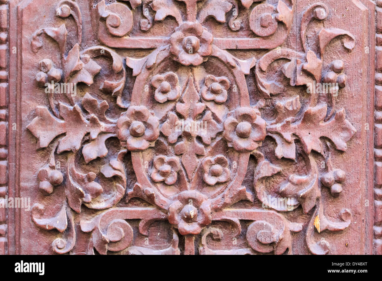 Artful carving of a floral pattern Stock Photo - Alamy