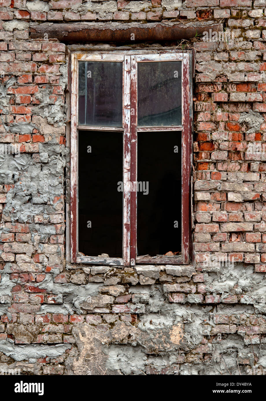 old dirty window on old dirty wall Stock Photo - Alamy