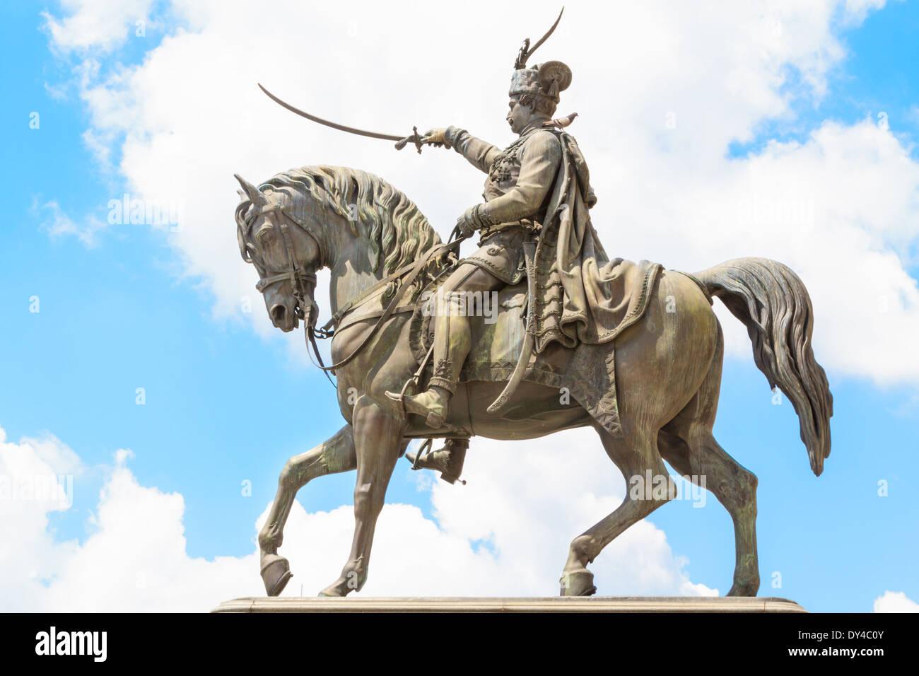 Sculpture of croatian leader Josip Jelacic on Zagreb's main square ...