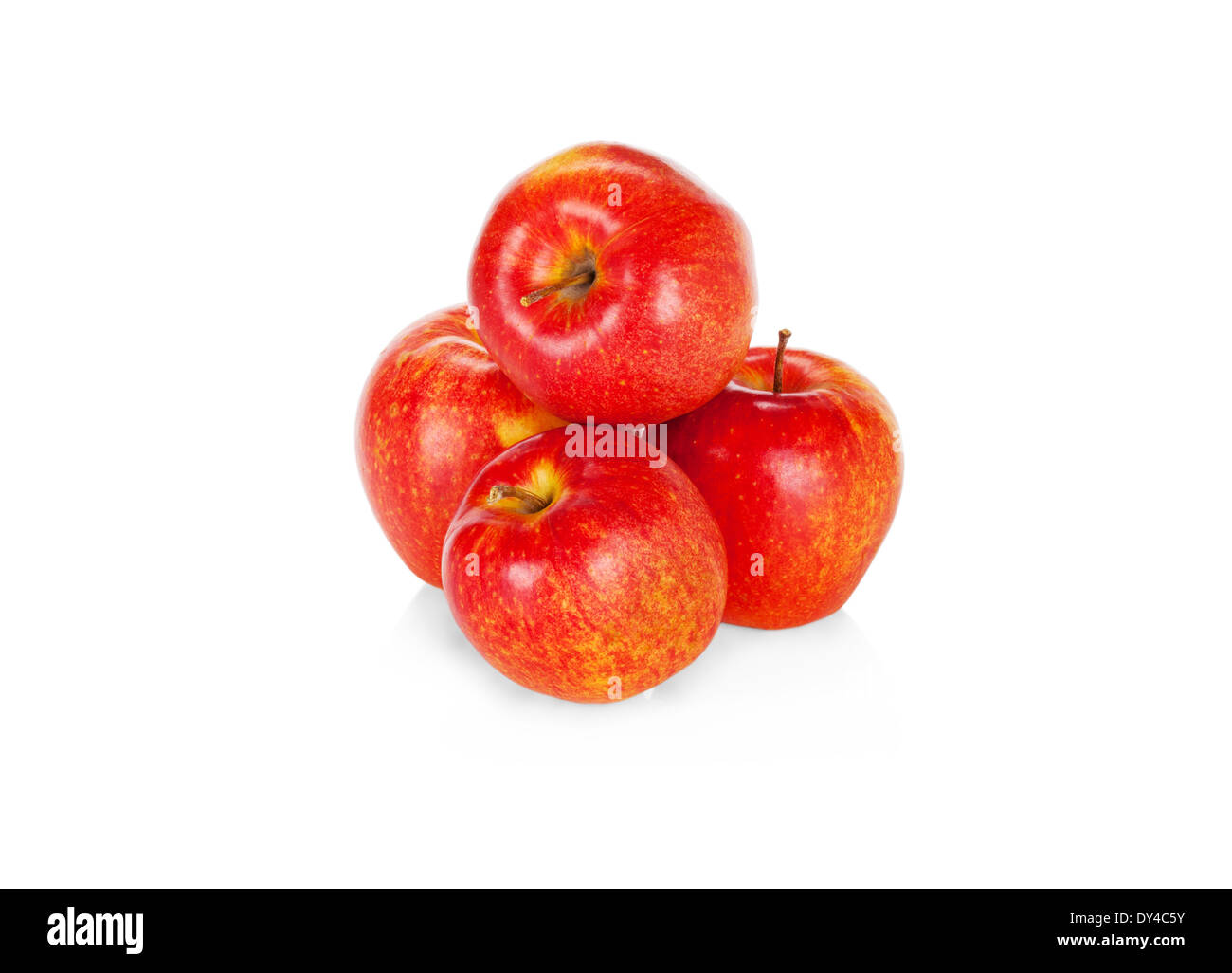 Four red apples isolated on white background Stock Photo - Alamy