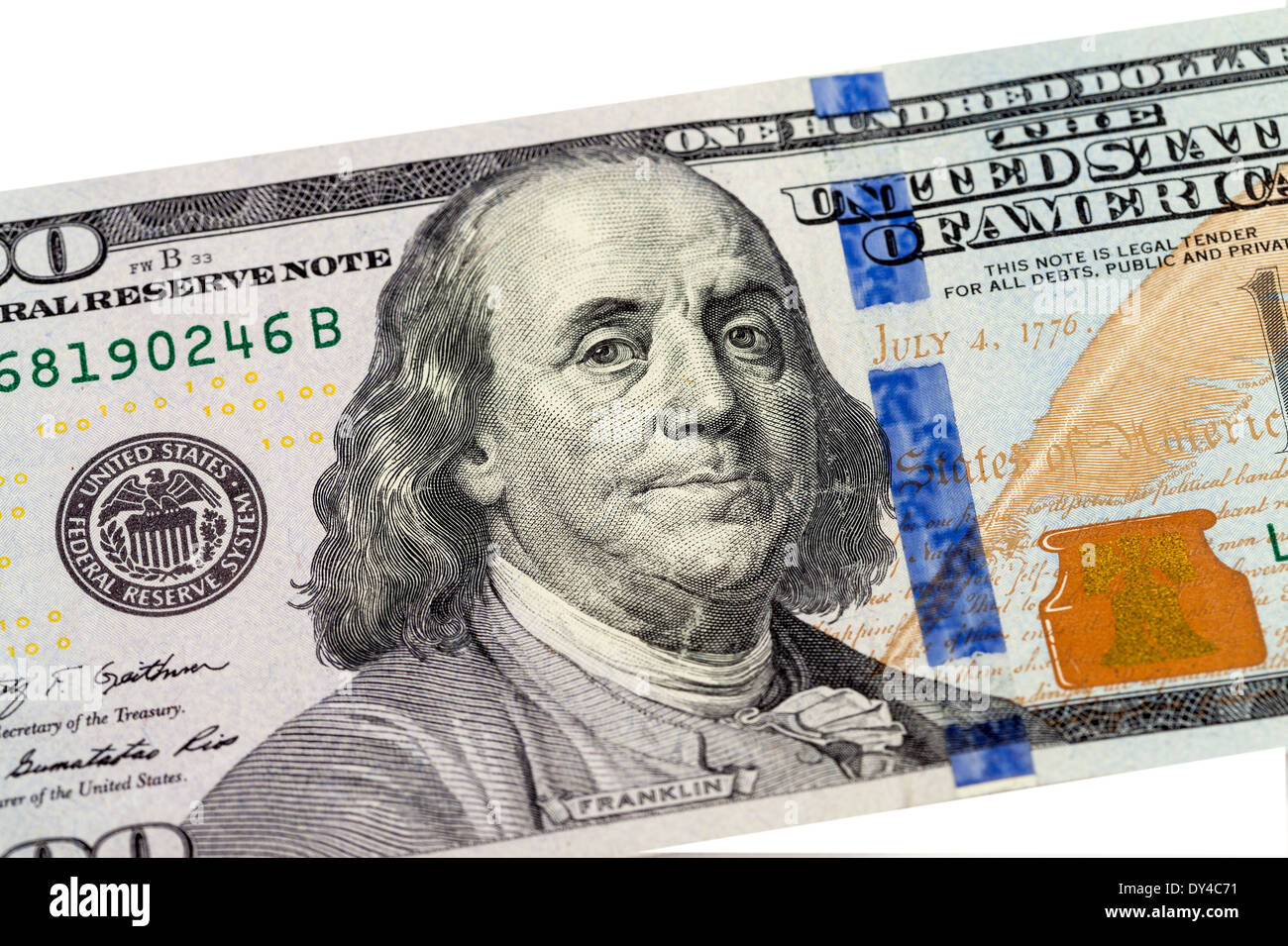 Benjamin Franklin portrait from 100 dollars banknote Stock Photo - Alamy