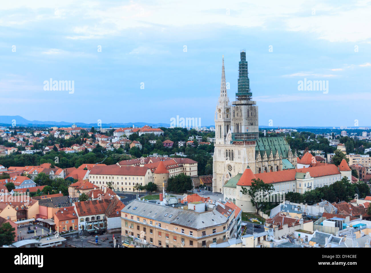 The cathedral of Zagreb on captol at sunset Stock Photo - Alamy