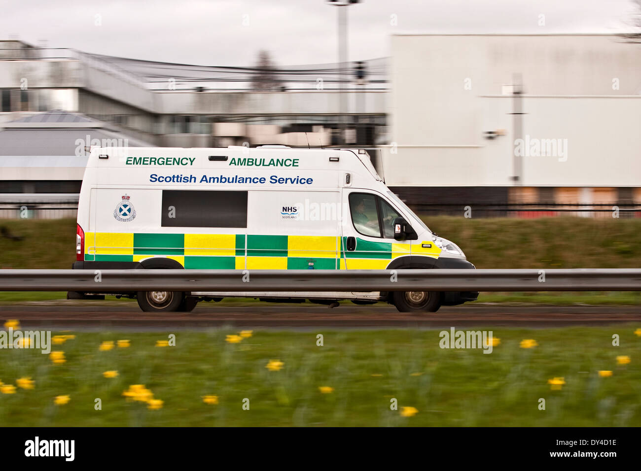 Scottish Ambulance Service Emergency Ambulance speeding along the ...