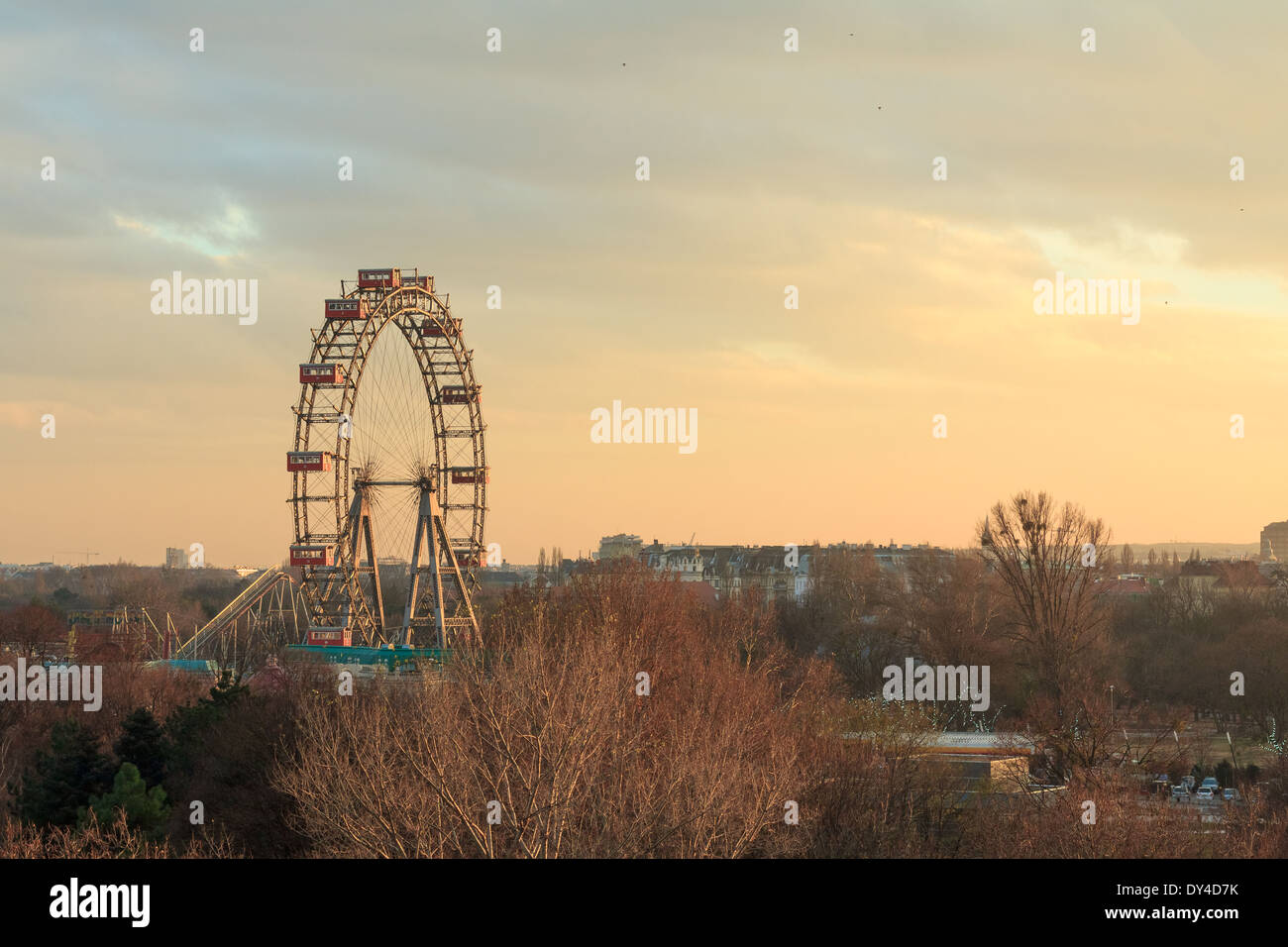 Vienna ferris wheel at sunset Stock Photo - Alamy