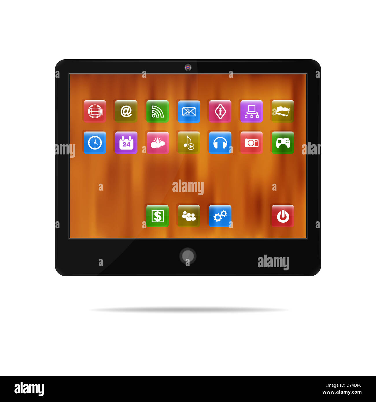 Icons on the blurred screen Stock Photo - Alamy