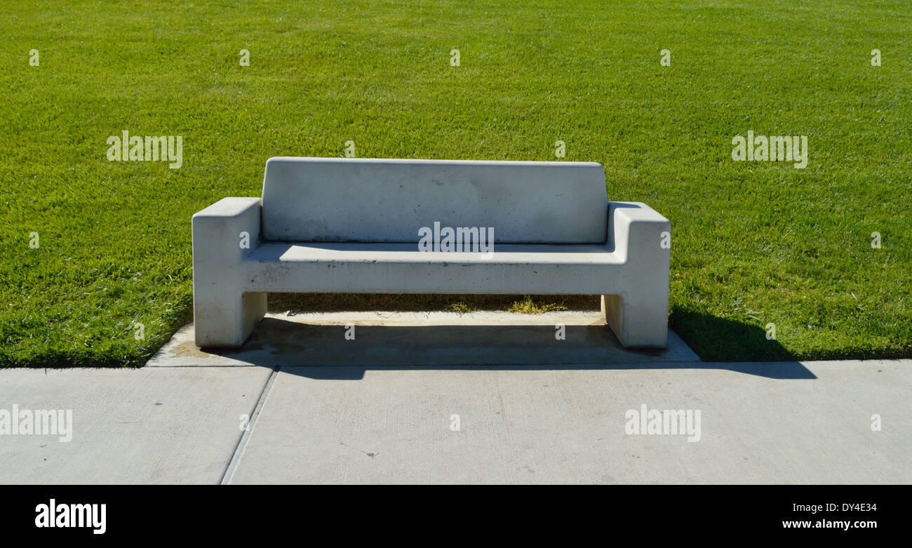 Stone Park Bench Stock Photo - Alamy