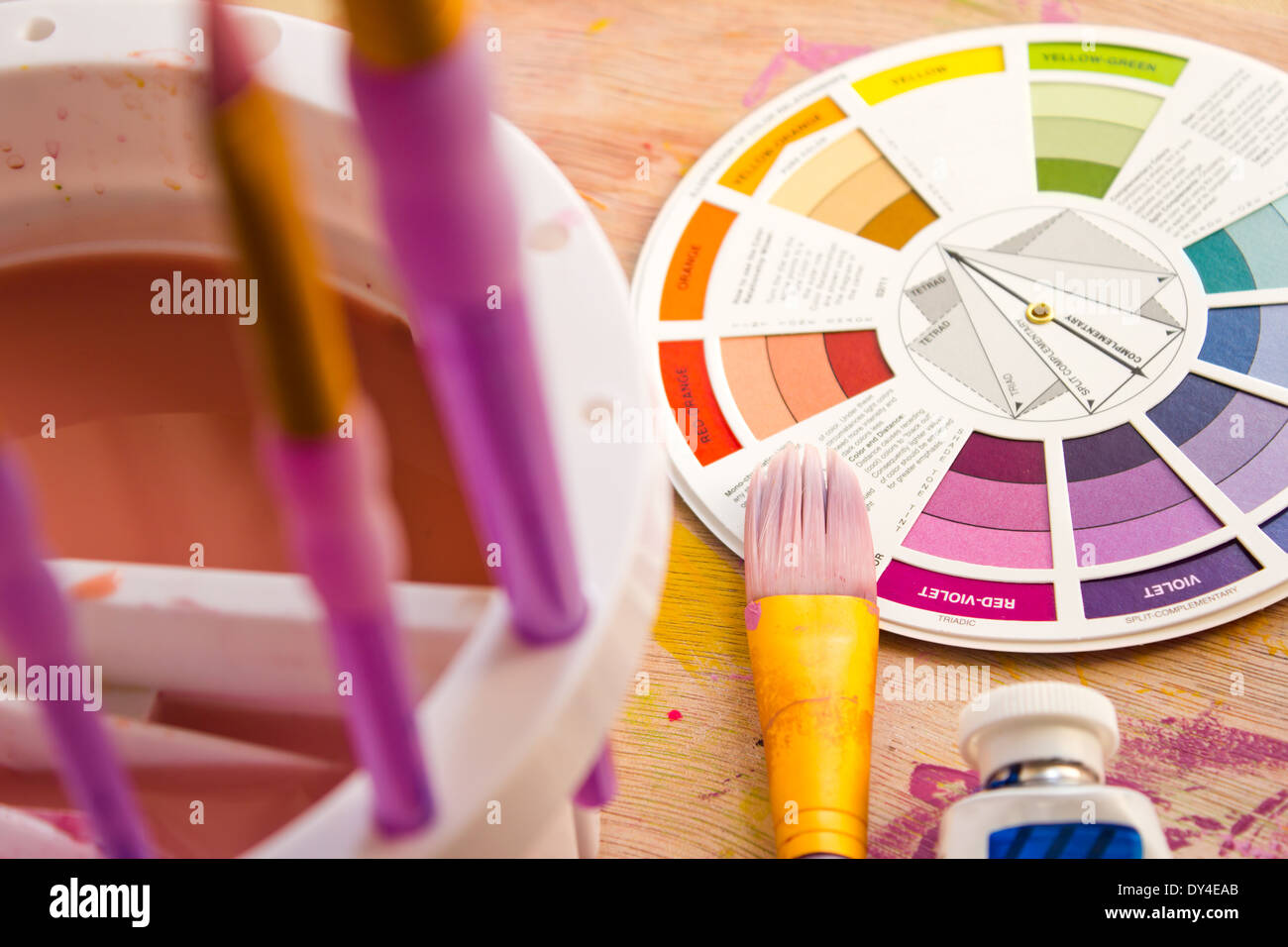 Colour Wheel and Other Painting Accessories & Supplies Stock Photo - Alamy