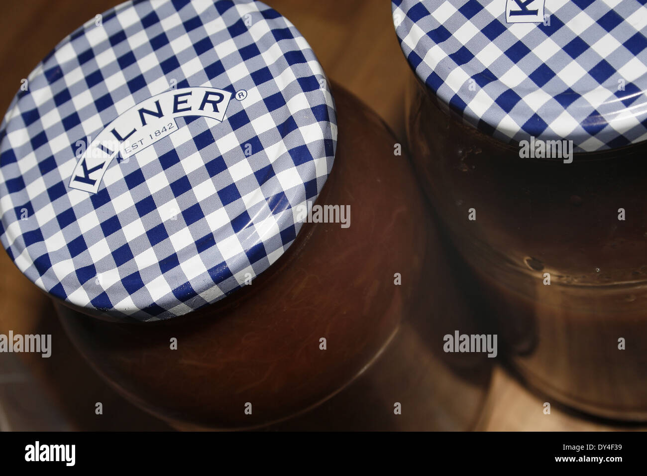 rhubarb jam in kilner jar Rheum rhabarbarum Stock Photo - Alamy