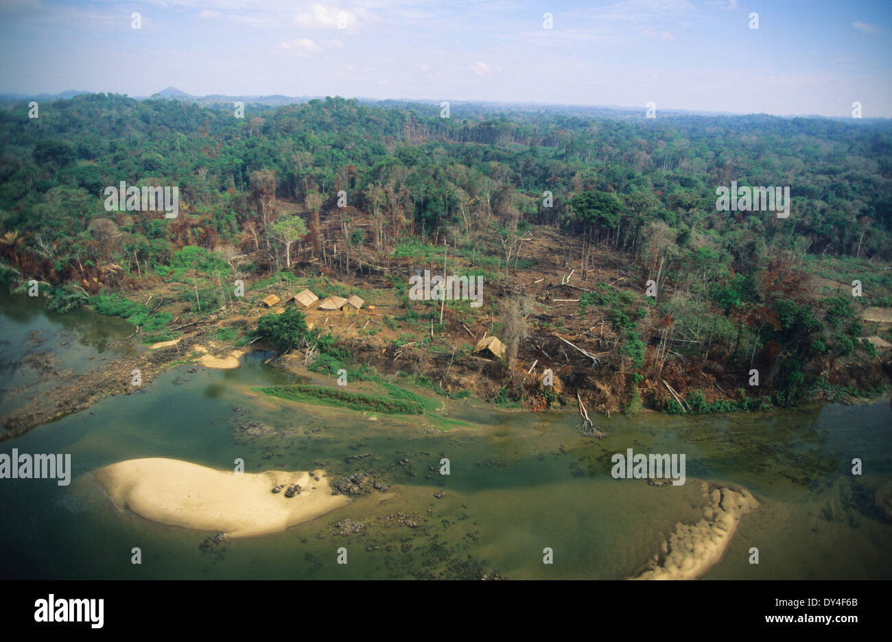 Aerial view of a Molaca, traditional communal dwelling, constructed by ...