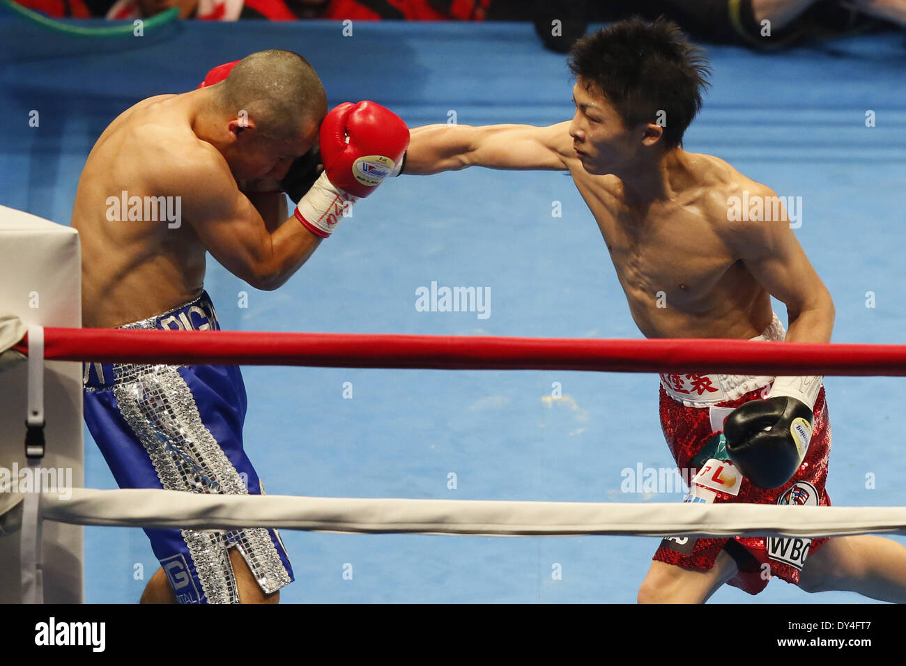 Ota-City General Gymnasium, Tokyo, Japan. 6th Apr, 2014. (L to R ...