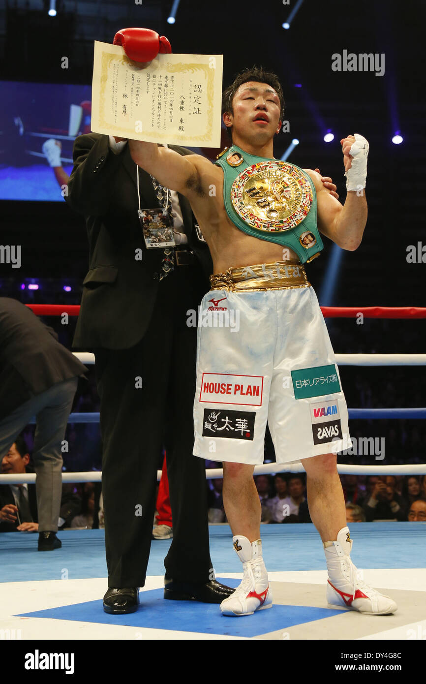 Ota-City General Gymnasium, Tokyo, Japan. 6th Apr, 2014. Akira Yaegashi ...