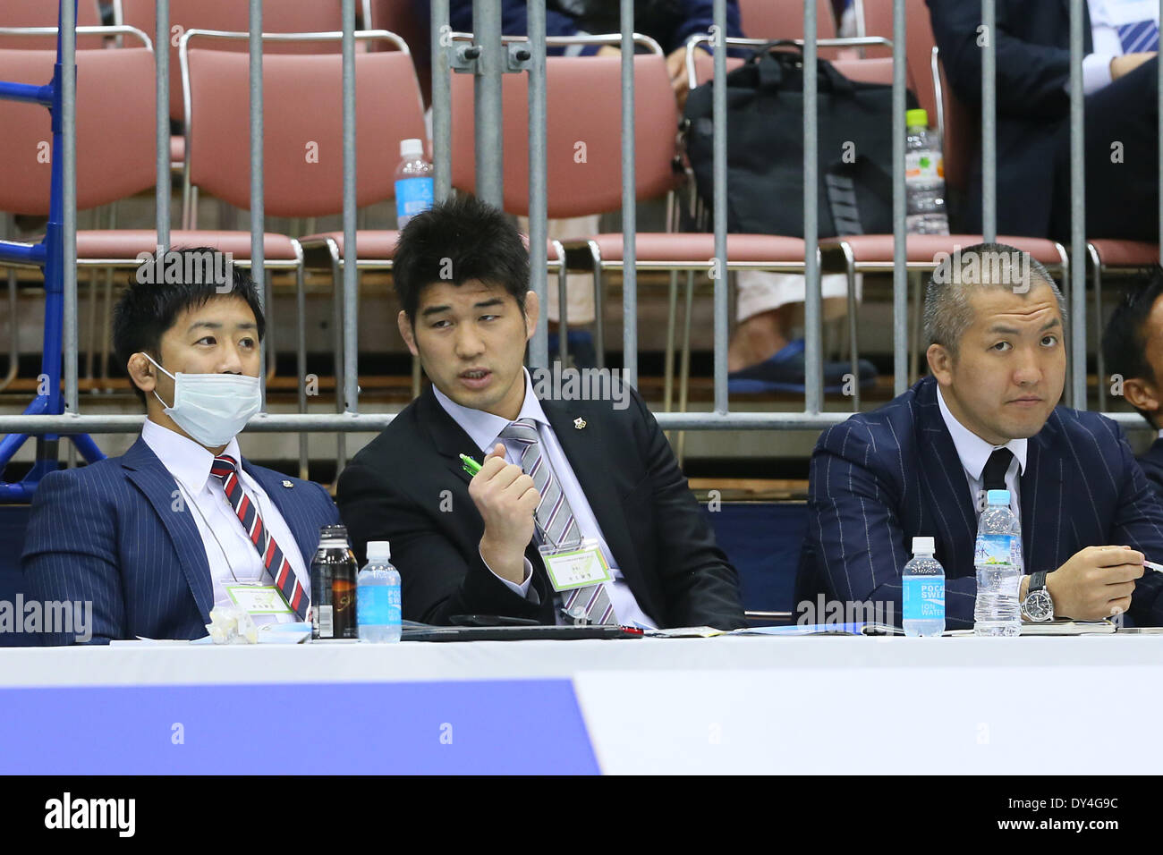 (L to R) Yusuke Kanemaru, Kosei Inoue, Keiji Suzuki (JPN), APRIL 6 ...