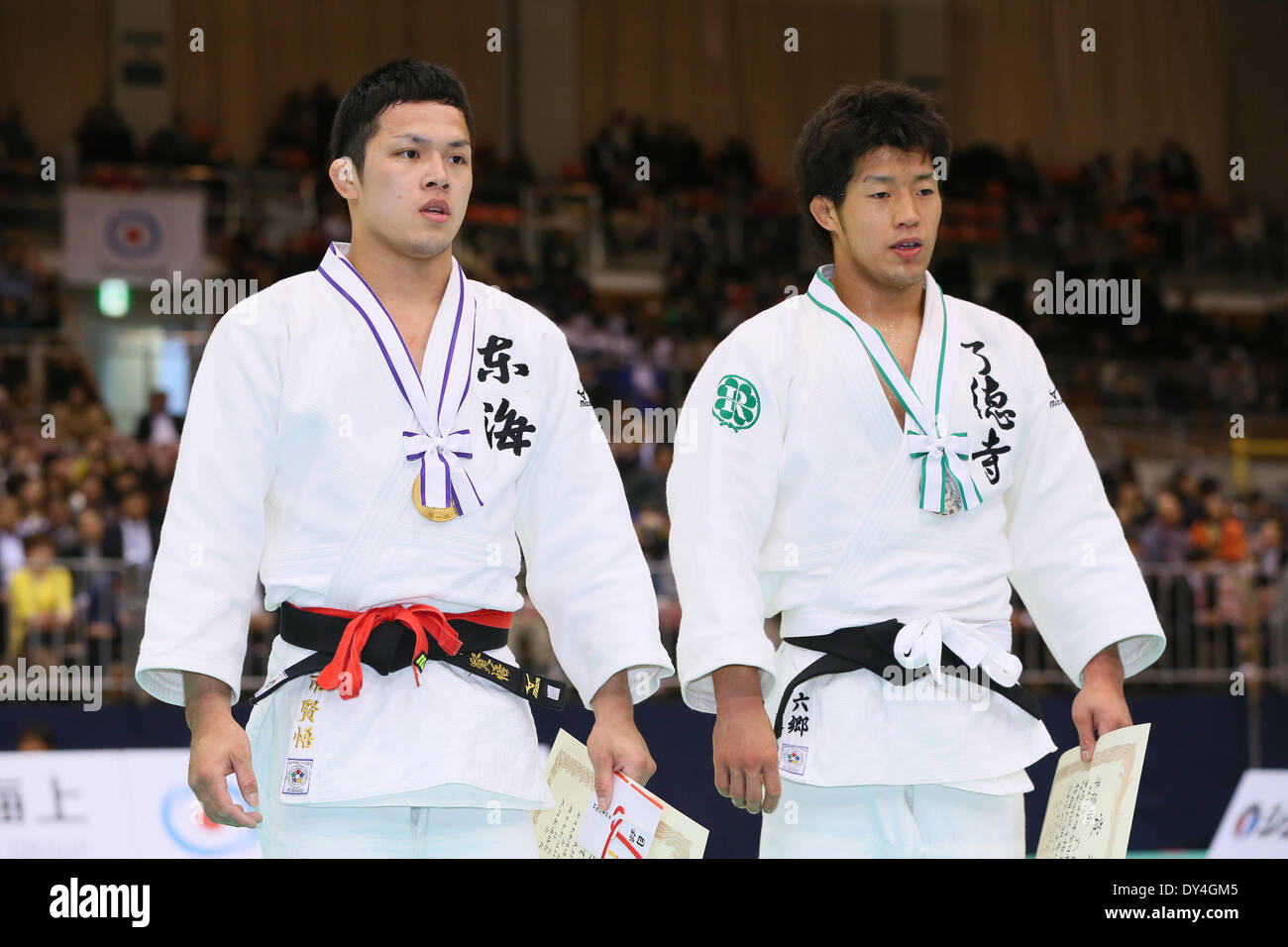 Fukuoka Convention Center, Fukuoka, Japan. 6th Apr, 2014. (L to R ...