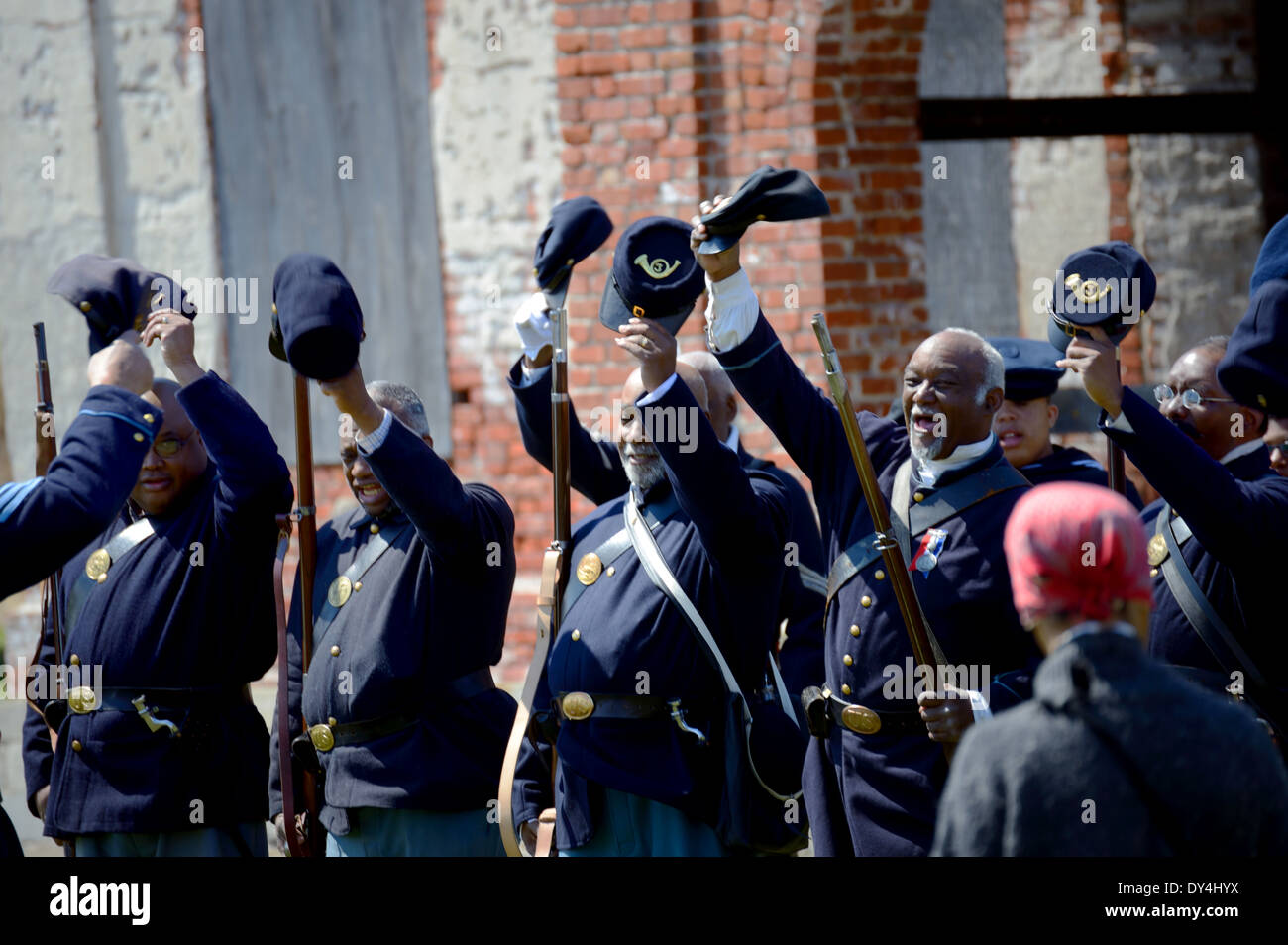 3rd Regiment Infantry United States Colored Troops salute during Civil ...