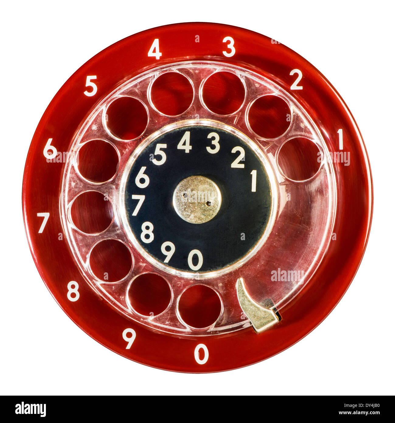 Close up vintage red phone digits Stock Photo - Alamy