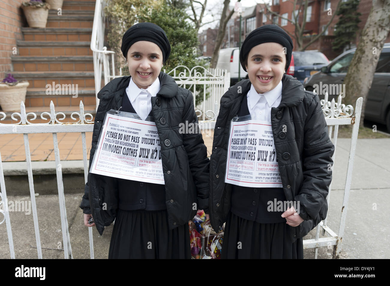 Religious Jews celebrate the holiday of Purim in the Borough Park ...