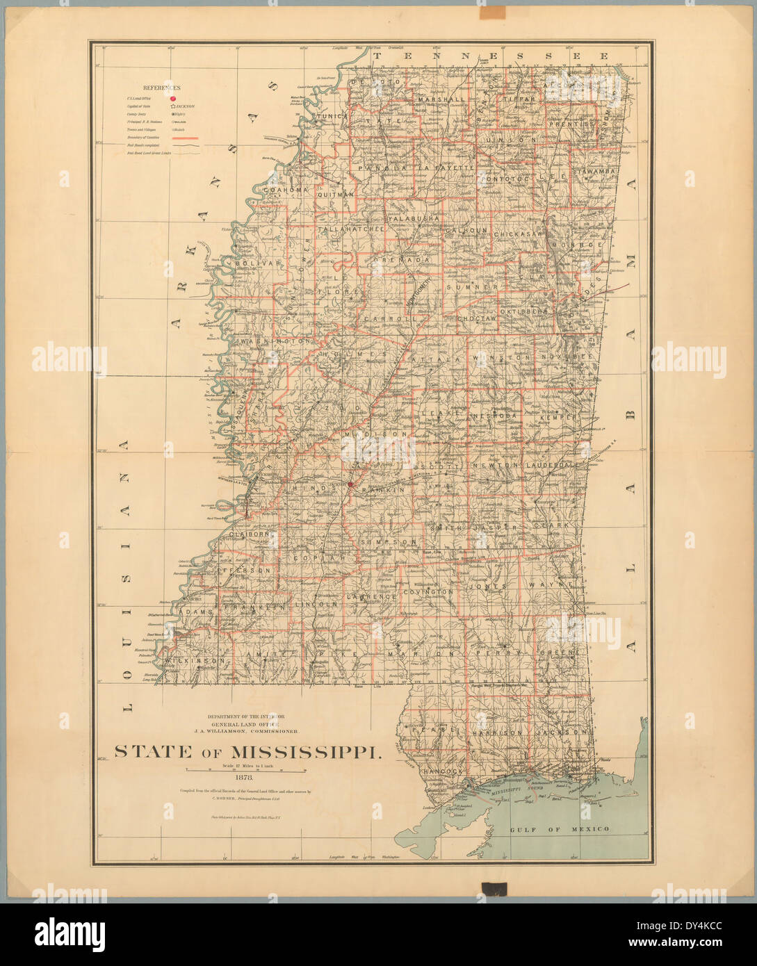 This map or photograph shows the southern region of Mississippi and ...