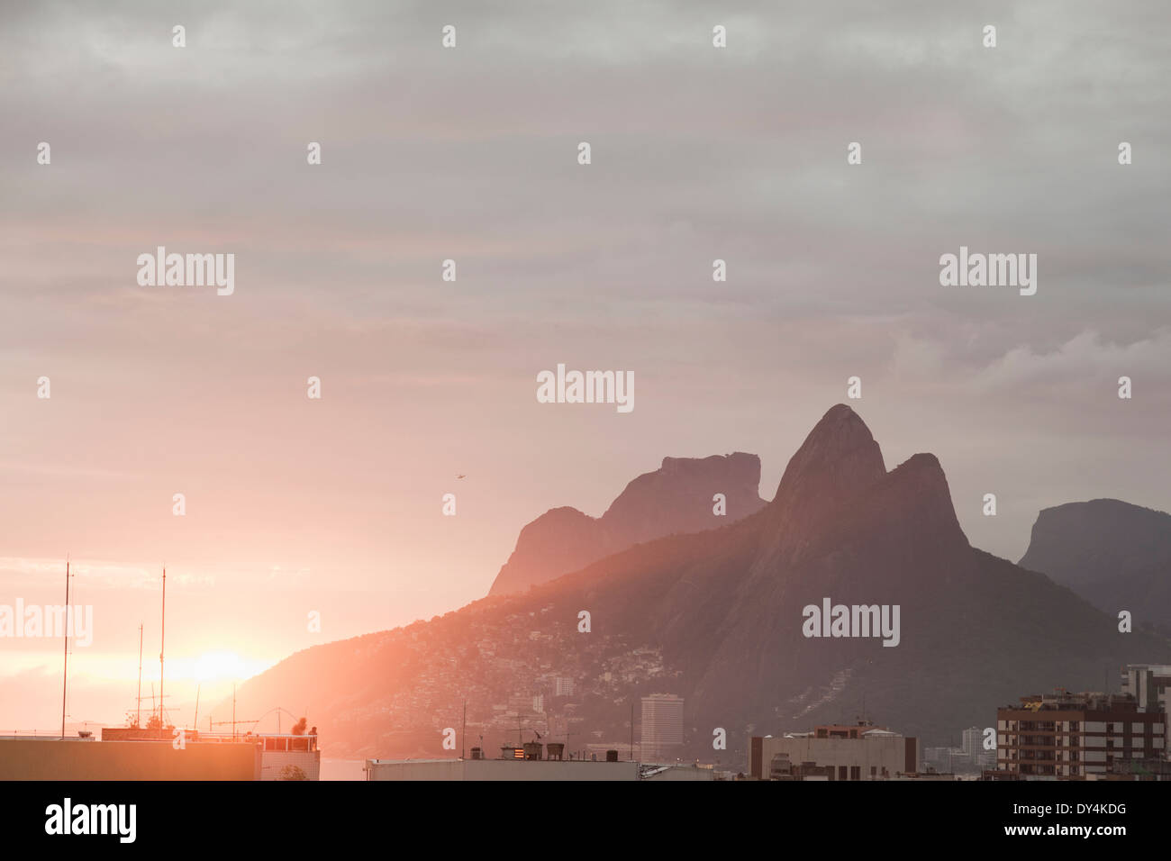 sunset over rio dejanero cityscape Stock Photo - Alamy