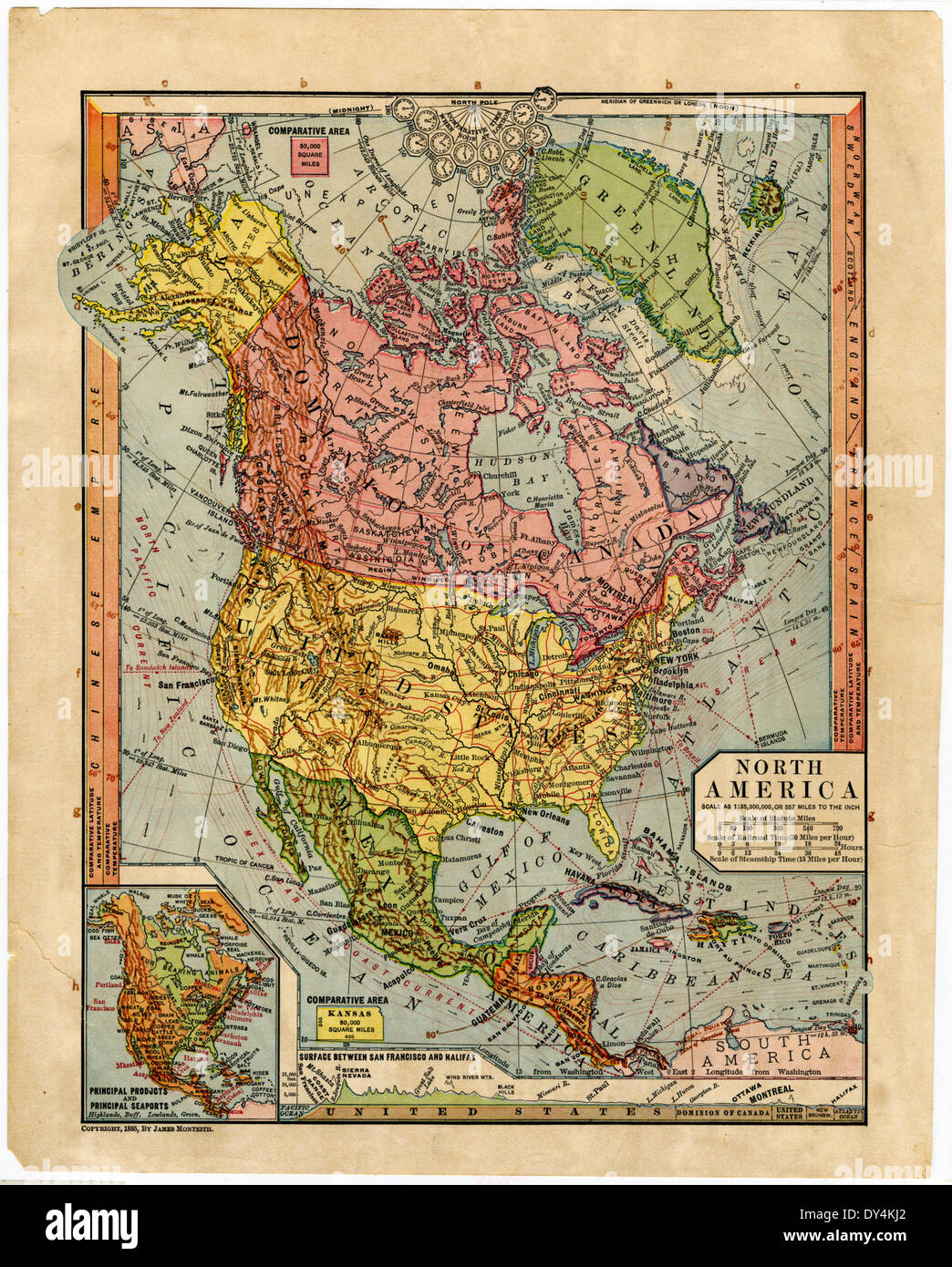 North american map population hi-res stock photography and images - Alamy