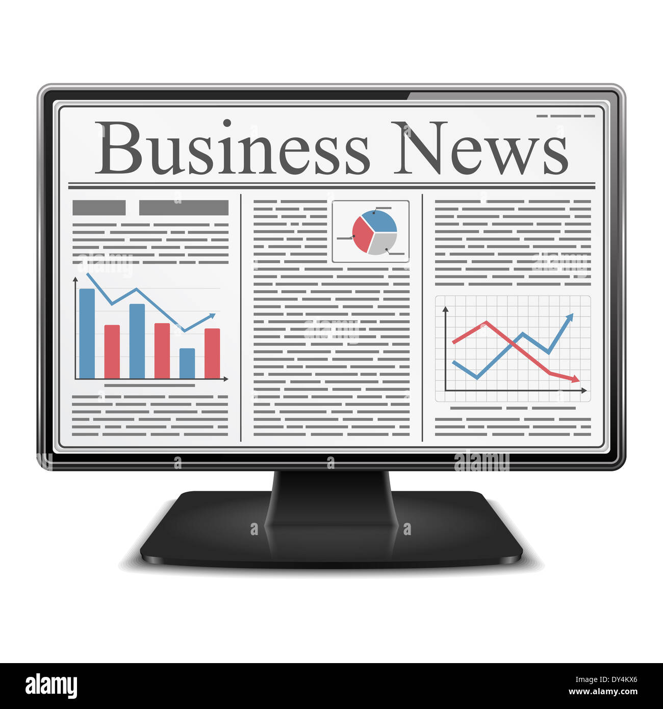Business news on the screen of computer monitor Stock Photo - Alamy