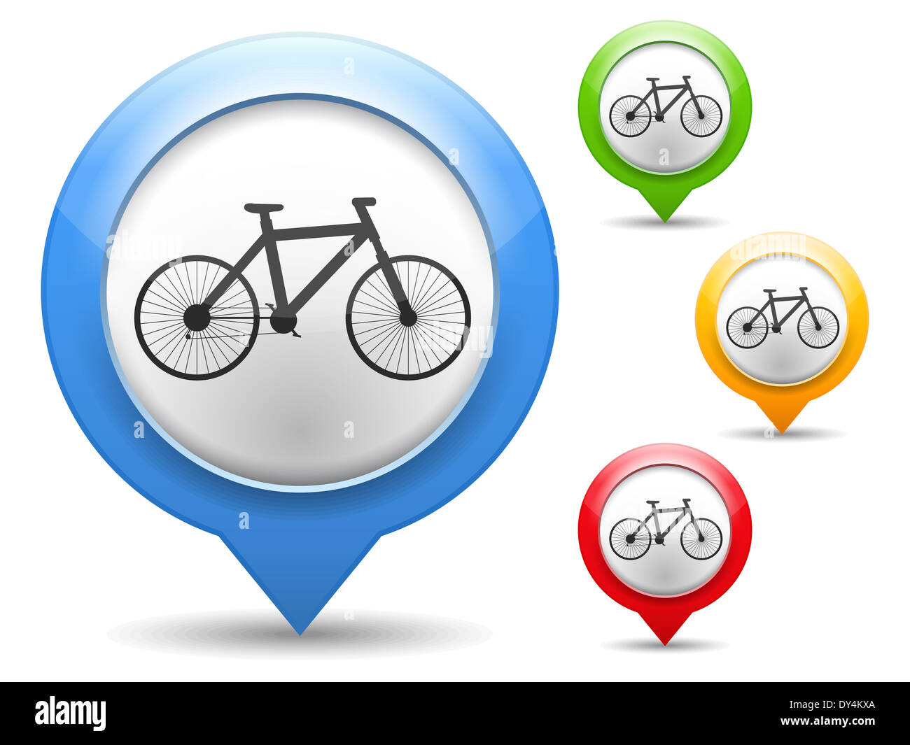 Map pin symbol bicycle icon hi-res stock photography and images - Alamy