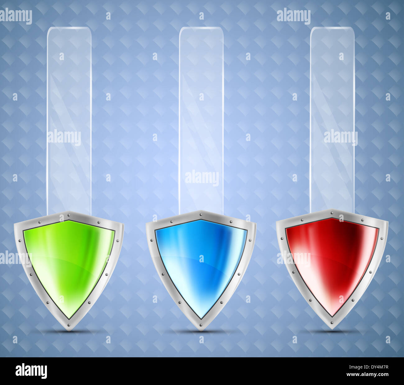 Set of banners with shields Stock Photo - Alamy