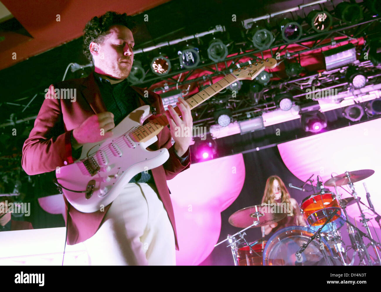 Berlin, Germany. 06th Apr, 2014. Joseph Mount and Anna Prior (R) of the ...