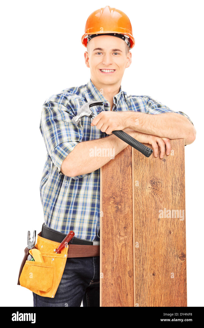 Male construction worker posing Stock Photo - Alamy