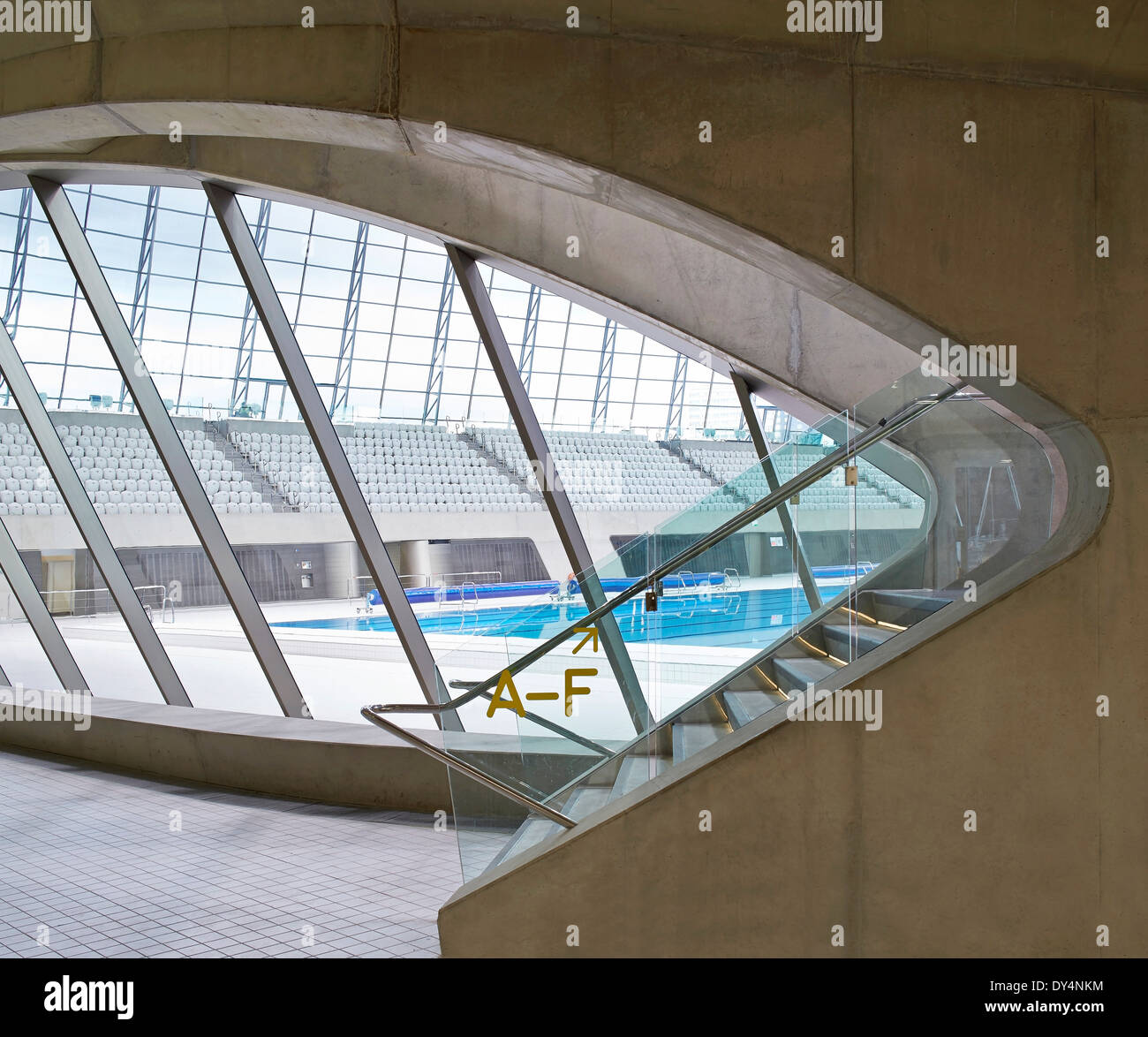 Interior staircase concrete viewing platform spectator stand detail ...