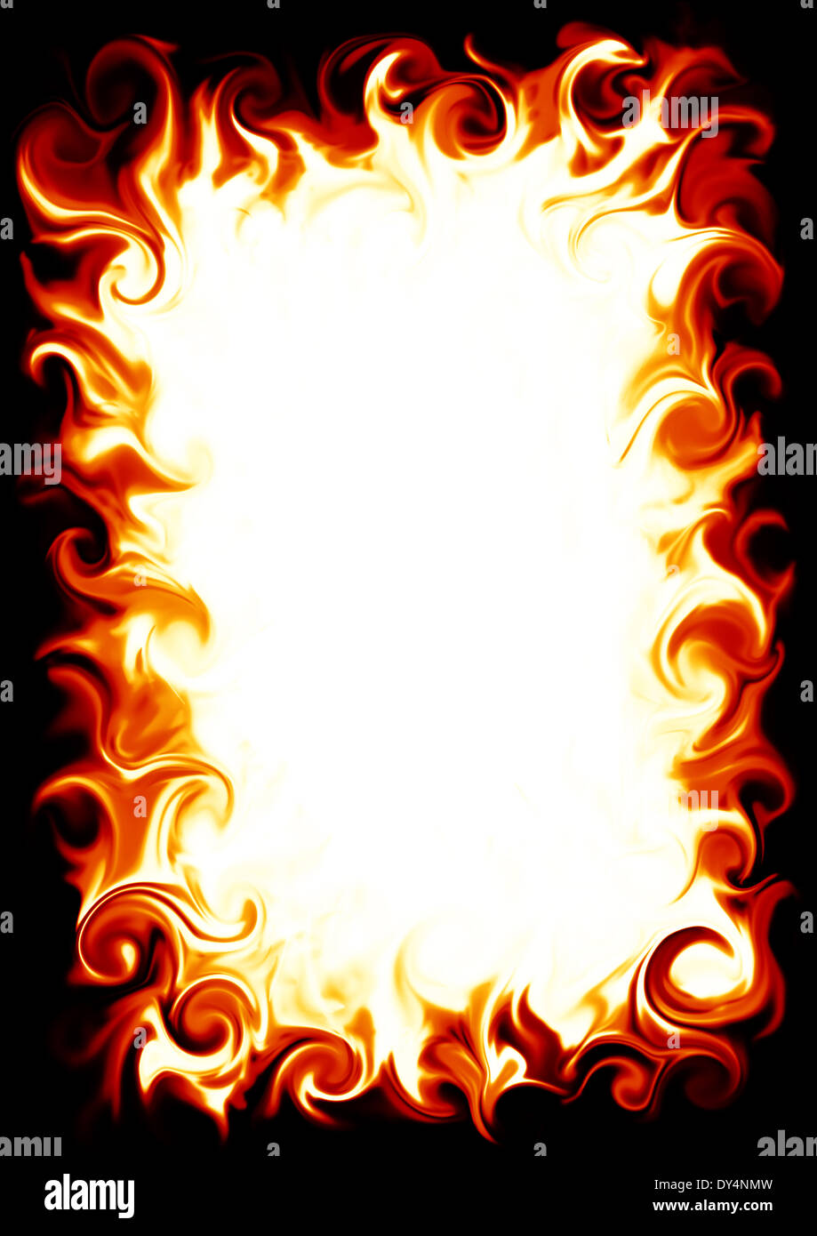 Burning frame card background template Stock Photo - Alamy